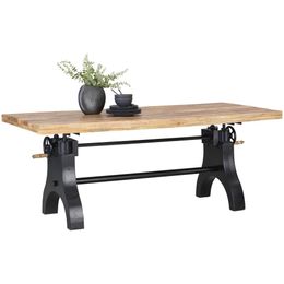 Ambia Home Esstisch, Natur, Holz, Mangoholz, vollmassiv, Holz, rechteckig, 90x77.5-93x200 cm, gastro- und objekttauglich, h&ouml;henverstellbar, Esszimmer, Tische, Esstische