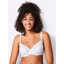w&auml;schepur B&uuml;gel-BH W&Auml;SCHEPUR, Damen, Gr. 85, Cup C, wei&szlig; (wei&szlig;, bedruckt), 83% Polyamid, 17% Elasthan, BHs B&uuml;gel-BH