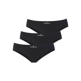 Bikinislip Copenhagen Studios "mit Logodruck am Bund", Damen, Gr. M (38), schwarz, Single Jersey, Obermaterial: 95% Baumwolle, 5% Elasthan (LYCRA), unifarben mit Farbeinsatz, k&ouml;rpernah, Unterhosen, aus softer Bio-Baumwollqualit&auml;t