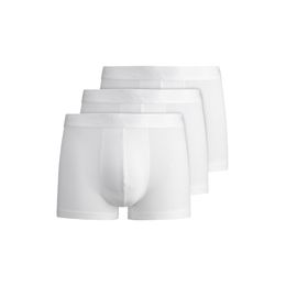 Boxershorts OLYMP, Herren, Gr. L, 3 Stk., wei&szlig;, Obermaterial: 95% Baumwolle, 5% Elasthan, Unterhosen, mit Ton-in-Ton Markenlogo