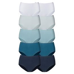 Taillenslip Petite Fleur, Damen, Gr. 32/34, blau, Single Jersey, Obermaterial: 95% Baumwolle, 5% Elasthan, unifarben, körpernah, Unterhosen Taillenslip, aus elastischer Baumwolle, Topseller