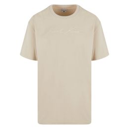 T-Shirt Karl Kani "Karl Kani KK Autograph Heavy Jersey Boxy Tee", Damen, Gr. XS, braun, 100% Baumwolle, oversize, Rundhals, Shirts T-Shirt