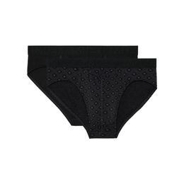 Slip HOM "Neels", Herren, Gr. L, schwarz (schwarz, schwarz print), Obermaterial: 95% Baumwolle, 5% Elasthan, k&ouml;rpernah, Unterhosen Slip, horizontaler Eingriff, weich, elastisch