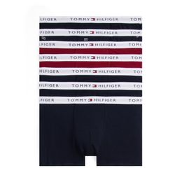 Trunk "7PK TRUNK PRINT", Kinder, Gr. 152/158, 7 Stk., des sky, rouge, des sky flag aop, Jersey, Obermaterial: 95% Baumwolle, 5% Elasthan, Tommy Hilfiger Underwear, körpernah, Unterhosen, mit Logo-Stretchbund
