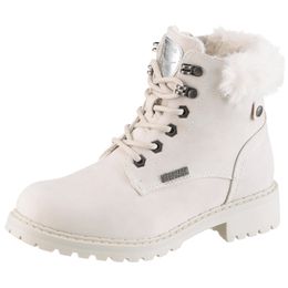Stiefelette Dockers by Gerli, Damen, Gr. 37, ice, Nubuklederimitat, Schuhe Stiefelette, Schn&uuml;rboots mit Blockabsatz