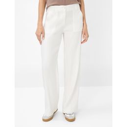 Culotte Brax "Style MAINE", Damen, Gr. 46, Normalgr&ouml;&szlig;en, wei&szlig;, Web, 59% Leinen, 19% Baumwolle, 19% Viskose, 3% Elasthan, Hosen Culotte