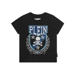 T-Shirt Philipp Plein "T-Shirt Rundhalsausschnitt Ss", Jungen, Gr. 6, 02, schwarz, Obermaterial: 100% Baumwolle, Shirts T-Shirt