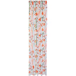 HOMING Vorhang &raquo;Liddy&laquo; verdeckte Schlaufen 1 Stk. tlg. blickdicht, floral, blumen, natur, Wohnzimmer, Schlafzimmer, K&uuml;che orange Obermaterial: 100%...