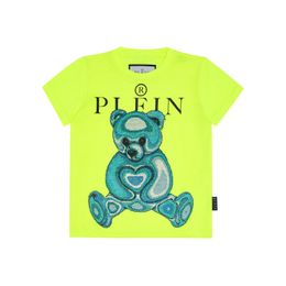 T-Shirt Philipp Plein "Teddy Verziert", Jungen, Gr. 8, 29, gelbfluo, Obermaterial: 100% Baumwolle, Shirts T-Shirt