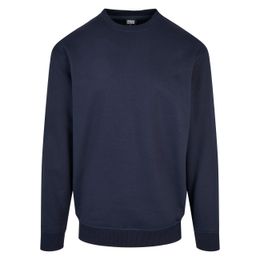 Rundhalspullover Urban Classics "Urban Classics Herren Crewneck Sweatshirt", Damen, Gr. 4XL, midnightnavy, 65% Baumwolle, 35% Polyester, unifarben, loose fit, Rundhals, Pullover Rundhalspullover
