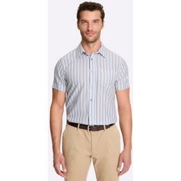 Kurzarmhemd Marco Donati, Herren, Gr. 39/40, Normalgr&ouml;&szlig;en, braun, gestreift, 100% Baumwolle, gemustert, gestreift, kariert, klassisch, Hemden