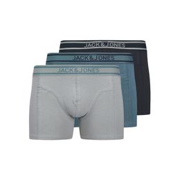 Jack & Jones JACK & JONES Herren Trunk "JACJOHN SOLID TRUNKS 3 PACK", Gr. XXLstormy weather pack:ultimate gray melange, sky captain, Jersey, Obermaterial: 95%
