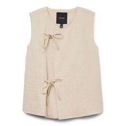 Vero Moda Curve Weste 'VMCFea' Damen Gr&ouml;&szlig;e 46 beige