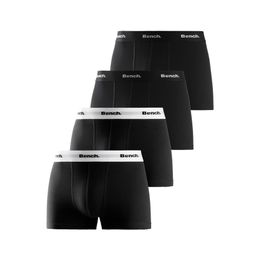 Boxer Bench. "Boxershorts f&uuml;r Herren", Herren, Gr. S, 4 Stk., schwarz, Jersey, Obermaterial: 95% Baumwolle, 5% Elasthan, unifarben, Unterhosen, Unterhosen mit kontrastfarbigem Bund, Topseller