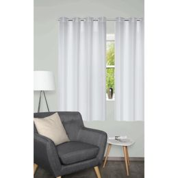 HOME BASICS Vorhang &raquo;BENOGA 2er SET&laquo; &Ouml;sen 2 Stk. tlg. SET, &Ouml;senschal, Uni, Dekostruktur silberfarben Obermaterial: 100% Polyester 175 cm