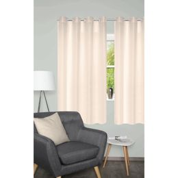 HOME BASICS Vorhang &raquo;BENOGA 2er SET&laquo; &Ouml;sen 2 Stk. tlg. SET, &Ouml;senschal, Uni, Dekostruktur beige Obermaterial: 100% Polyester 175 cm