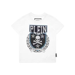 T-Shirt Philipp Plein "T-Shirt Rundhalsausschnitt Ss", Jungen, Gr. 12, 01, wei&szlig;, Obermaterial: 100% Baumwolle, Shirts T-Shirt