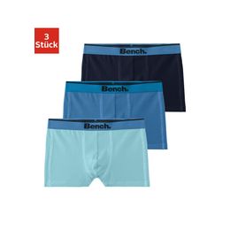 Boxer Bench. "Boxershorts f&uuml;r Jungen", Jungen, Gr. 134/140, 3 Stk., bunt (navy, royalblau, t&uuml;rkis), Jersey, Obermaterial: 95% Baumwolle, 5% Elasthan, unifarben, Unterhosen, mit Ziern&auml;hten vorn