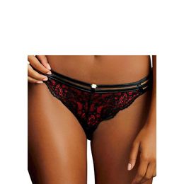 Rioslip JETTE, Damen, Gr. 40/42, schwarz (schwarz, rot), Obermaterial: 75% Polyamid, 15% Polyester, 10% Elasthan, Unterhosen