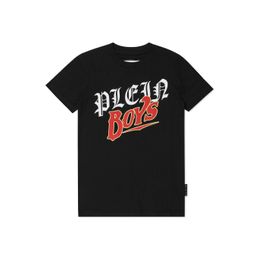 T-Shirt Philipp Plein "T-Shirt Rundhalsausschnitt Ss", Jungen, Gr. 14, 02, schwarz, Obermaterial: 100% Baumwolle, Shirts T-Shirt