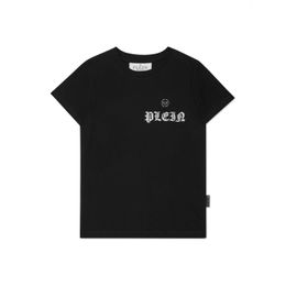 T-Shirt Philipp Plein "Skull Verziert", Jungen, Gr. 10, 02, schwarz, Obermaterial: 100% Baumwolle, Shirts T-Shirt