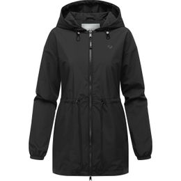 Outdoorjacke Ragwear "Monadissimo A YOUMODO", Damen, Gr. L (40), schwarz, Obermaterial: 100% Polyester; Innenfutter: 100% Polyester, Basic, gerade Po-bedeckend, hoch geschlossener Ausschnitt, &Auml;rmel ohne &Auml;rmelschlitz elastischer Bund mit innenliegendem Gummizug, Jacken Outdoorjacke, Wasserdichte &Uuml;bergangsjacke mit Kapuze