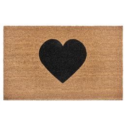 Hanse Home Fu&szlig;matte &raquo;Mix Mats Kokos Heart, T&uuml;rmatte&laquo; rechteckig 15 mm H&ouml;he Kokos, Schmutzfangmatte, Outdoor, Rutschfest, Innen, Kokosmatte, Flur braun