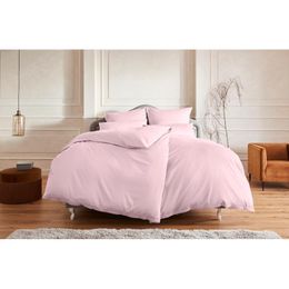 OTTO home Bettw&auml;sche &raquo;Mila in 135x200, 155x220 oder 200x200 cm&laquo; 2 Stk. tlg. Mako-Satin, Bettw&auml;sche aus Baumwolle, unifarbene Bettw&auml;sche rosa Mako-