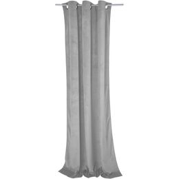 Tom Tailor HOME Vorhang &raquo;FRENCH VELVET&laquo; &Ouml;sen 1 Stk. tlg. hellgrau Obermaterial: 100% Polyester 245 cm