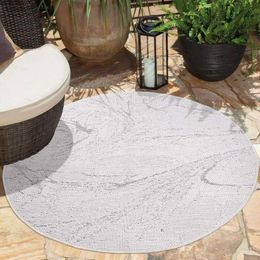 Carpet City Outdoorteppich &raquo;DUO RUG 5733&laquo; rund 5 mm H&ouml;he Wendeteppich Wetterfest In- & Outdoor, Balkon, Terrasse, Wohnzimmer Natur Obermaterial:...