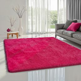 the carpet Teppich »Soft Shaggy« rechteckig 35 mm Höhe Flauschiger Hochflor Teppich, Wohnzimmer, Anti-Rutsch Unterseite Pink Obermaterial: 100%...