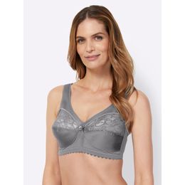 Entlastungs-BH Glamorise, Damen, Gr. 100, Cup F, grau (silbergrau), 50% Polyamid, 40% Polyester, 10% Elasthan, BHs Entlastungs-BH