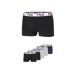 Boxer Fila "MAN BOXER SHORTS", Jungen, Gr. M, blau (grau, navy, schwarz), Obermaterial: 95% Baumwolle, 5% Elasthan, k&ouml;rpernah, Unterhosen, mit Logobund