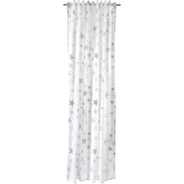 HOMING Vorhang &raquo;Stars&laquo; verdeckte Schlaufen 1 Stk. tlg. blickdicht, Kinderzimmer, Sterne, Babyzimmer petrol/wei&szlig; Obermaterial: 100% Baumwolle 175 cm