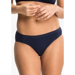 Bikinislip Speidel "Cotton&More", Damen, Gr. 38, 2 Stk., blau (blauberry), Single Jersey, Obermaterial: 56% Baumwolle, 34% Polyamid, 10% Elasthan, gestreift, unifarben, k&ouml;rpernah, Unterhosen, bequem, elastisch, modern, weich, basic, Baumwollmix