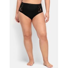 Taillenslip sheego, Damen, Gr. 48, 1 Stk., schwarz, 85% Polyamid, 10% Elasthan, 5% Baumwolle, Unterhosen Taillenslip