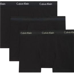 Trunk "TRUNK 3PK", Damen, Gr. L (52), 3 Stk., schwarz, Jersey, Obermaterial: 95% Baumwolle, 5% Elasthan, Calvin Klein Underwear, k&ouml;rpernah, Unterhosen, mit Logo-Elastikbund