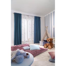 HOMING Vorhang &raquo;Stars&laquo; verdeckte Schlaufen 1 Stk. tlg. blickdicht, Kinderzimmer, Sterne, Babyzimmer wei&szlig; Obermaterial: 100% Baumwolle 245 cm