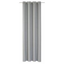 ELBERSDRUCKE Gardine &raquo;Lino uni&laquo; &Ouml;sen 1 Stk. tlg. grau Obermaterial: 100% Polyester 255 cm
