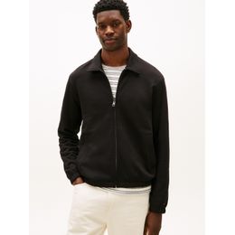 Sweatjacke Tommy Hilfiger "ESSENTIAL TERRY IVY", Herren, Gr. XL, schwarz, Sweatware, Obermaterial: 100% Baumwolle, regular fit normal, Rippb&uuml;ndchen, Sweatjacken Sweatjacke
