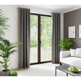 HOMING Vorhang &raquo;Nox&laquo; verdeckte Schlaufen 1 Stk. tlg. Fertigschal grau Obermaterial: 100% Polyester 270 cm