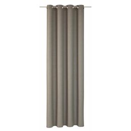 ELBERSDRUCKE Gardine &raquo;Lino uni&laquo; &Ouml;sen 1 Stk. tlg. braun Obermaterial: 100% Polyester 255 cm