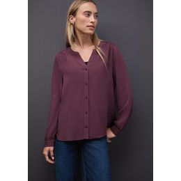 Langarmbluse Street One, Damen, Gr. 38, jazz berry, Web, Obermaterial: 100% Viskose, unifarben, bequem h&uuml;ftbedeckend, Rundhals, Blusen