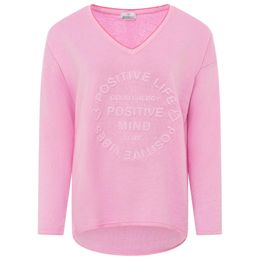 Sweatshirt Zwillingsherz "Positive Mind", Damen, Gr. L/XL, rosa baby, angeraute Sweatware, Obermaterial: 70% Baumwolle, 30% Polyester, normal hüftlang, V-Ausschnitt, Sweatshirts Sweatshirt
