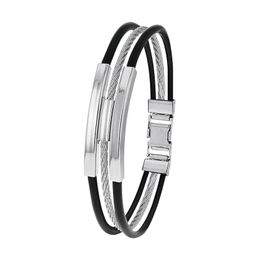 Amor Armband »3-reihig« edelstahlfarben-schwarz 21 cm Herren Armkette von Amor