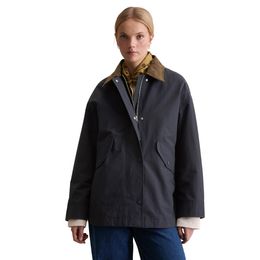 Marc O'Polo Outdoorjacke MARC O'POLO DENIM "aus Cotton-Nylon-Mix", Damen, Gr. L, blau depths, Obermaterial: 67% Baumwolle, 33% Polyamid; Futter: 95% Polyester, 5% Baumwolle, unifarben, relaxed fit, normaler Saum, Jacken Outdoorjacke