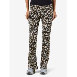 Leggings Noisy may "NMPASA HW FLARED PANTS NOOS", Damen, Gr. S, N-Gr, schwarz aop:leo, Web, Obermaterial: 57% Baumwolle, 38% Modal, 5% Elasthan, bedruckt, slim fit kn&ouml;chellang, Hosen Leggings