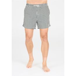 Badeshorts Virtus "Cullen", Herren, Gr. S, EURO-Gr&ouml;&szlig;en, gr&uuml;n (dunkelgr&uuml;n, wei&szlig;), Polyamid, gestreift, Badehosen Badeshorts, aus atmungsaktivem Material