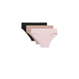 Bikinislip "BIKINI 3 PK", Damen, Gr. M (38), 3 Stk., schwarz (schwarz, cedar, eggshell), Webqualit&auml;t, Obermaterial: 88% Polyamid, 11% Elasthan, 1% sonstige Fasern, Calvin Klein Underwear, unifarben, k&ouml;rpernah, Unterhosen, Mit elastischem Bund