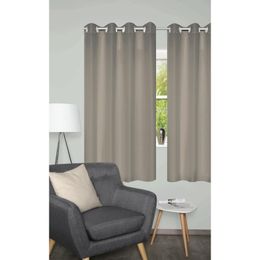 HOME BASICS Vorhang &raquo;BENOGA 2er SET&laquo; &Ouml;sen 2 Stk. tlg. SET, &Ouml;senschal, Uni, Dekostruktur stein Obermaterial: 100% Polyester 175 cm